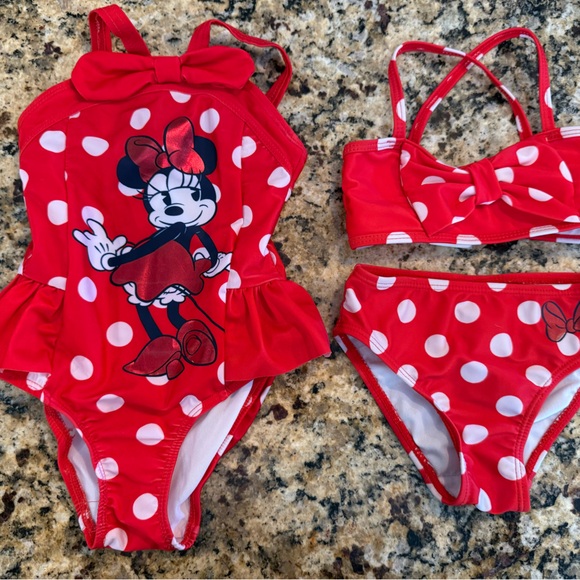 Disney | Swim | Red With White Polka Dot Minnie Mouse Swim Set New ...